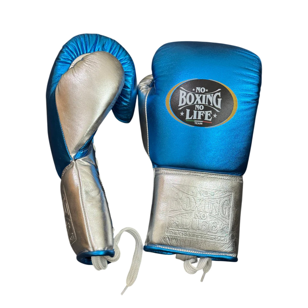 NO BOXING NO LIFE TRAINING GLOVES - METALLIC BLUE & SILVER | 100% Pure ...